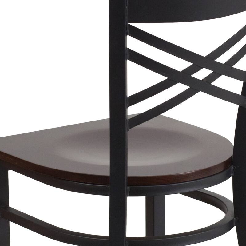 Steel X-back Restaurant Chair (Set of 2) - 16.5"W x 17"D x 32.25"H ...