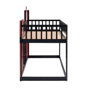 Red Train Shape Design Twin Size Wooden Bunk Bed - Bed Bath & Beyond ...