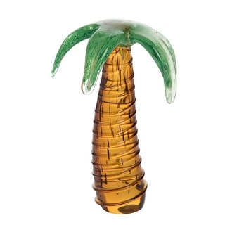 Palm Tree Glass Art Figurine Home Decor Tropical Beach 5.3 x 5.3 x 7.7 ...