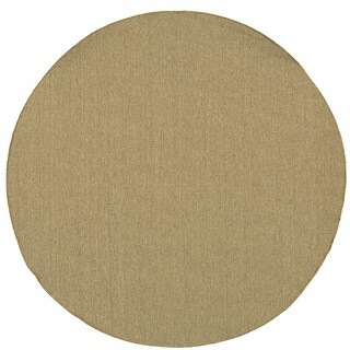 8' Round Tan Round Stain Resistant Indoor Outdoor Area Rug - 6' x 7 ...