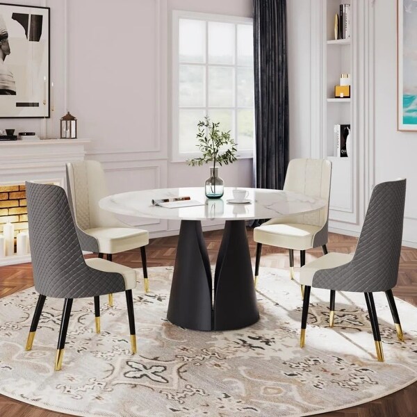 Modern Round White Dining Table 51 inch - 51.18 - On Sale - Bed Bath ...