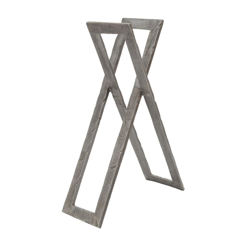 Metal Sculpture with Intersected Geometric Design, Silver - Overstock ...