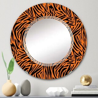 Designart 'Orange and Black Zebra Skin' Printed Animals Zebra Wall ...