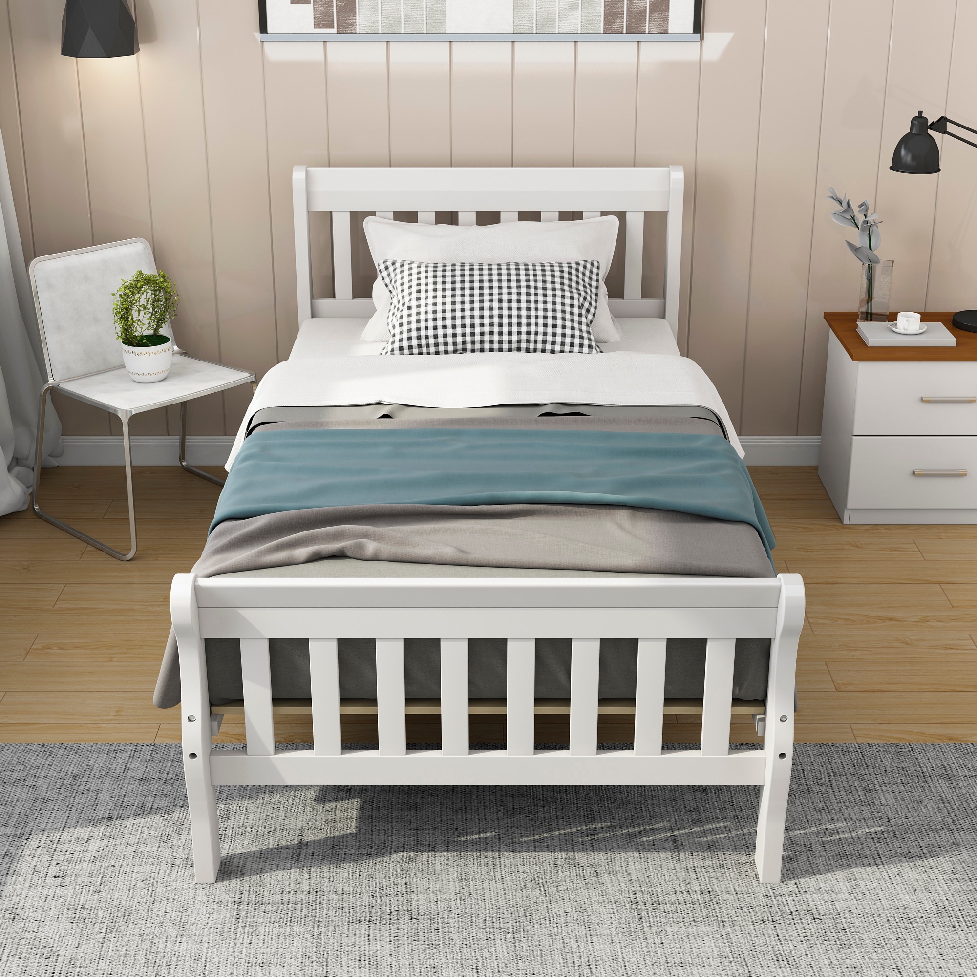 Modern Wood Platform Twin Size Bed - Bed Bath & Beyond - 36136961