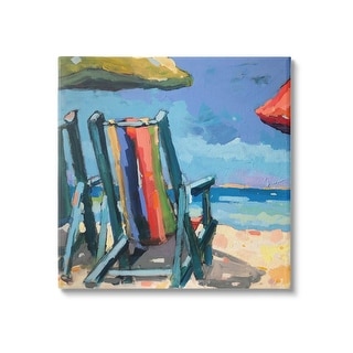 Stupell Vivid Beach Chairs Shoreline Canvas Wall Art, Design by Page ...