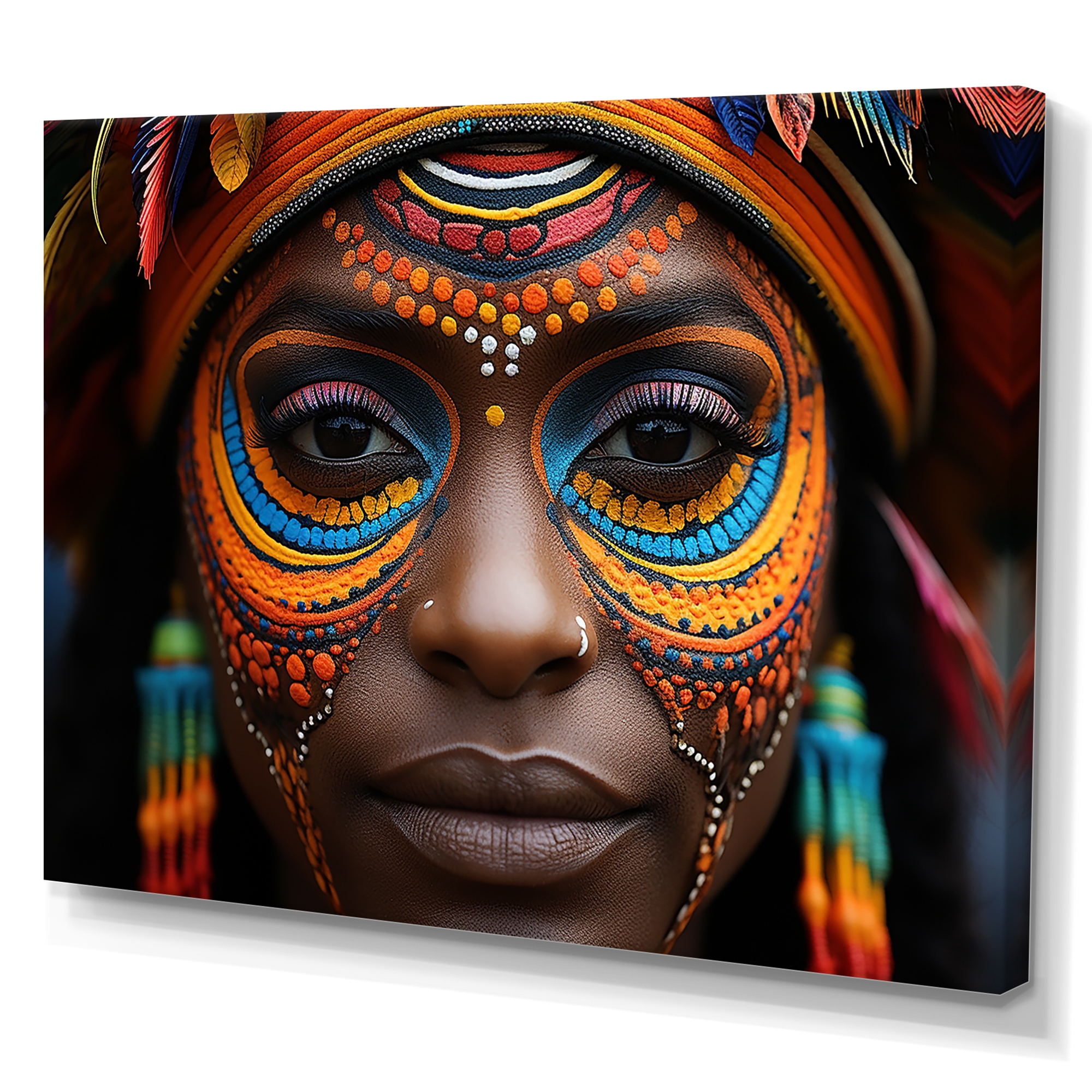 Designart Colorful African Mursi Tradition Portrait African Tribal