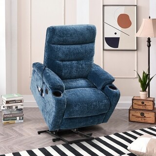 Blue Power Reclining Chair with Multiple Comfort Features - Bed Bath ...