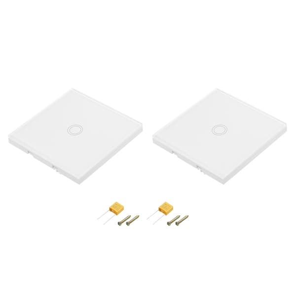 Touch Light Switch 1 Gang 1 Way Glass Panel White with LED Backlight 2 ...