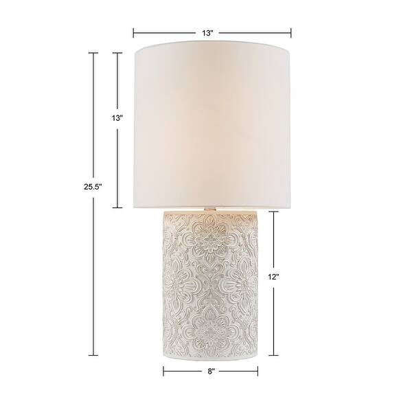 Embossed Floral Resin Table Lamp - Bed Bath & Beyond - 39035990