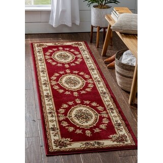 Well Woven Agra Traditional French Country Aubusson Floral Runner Rug ...