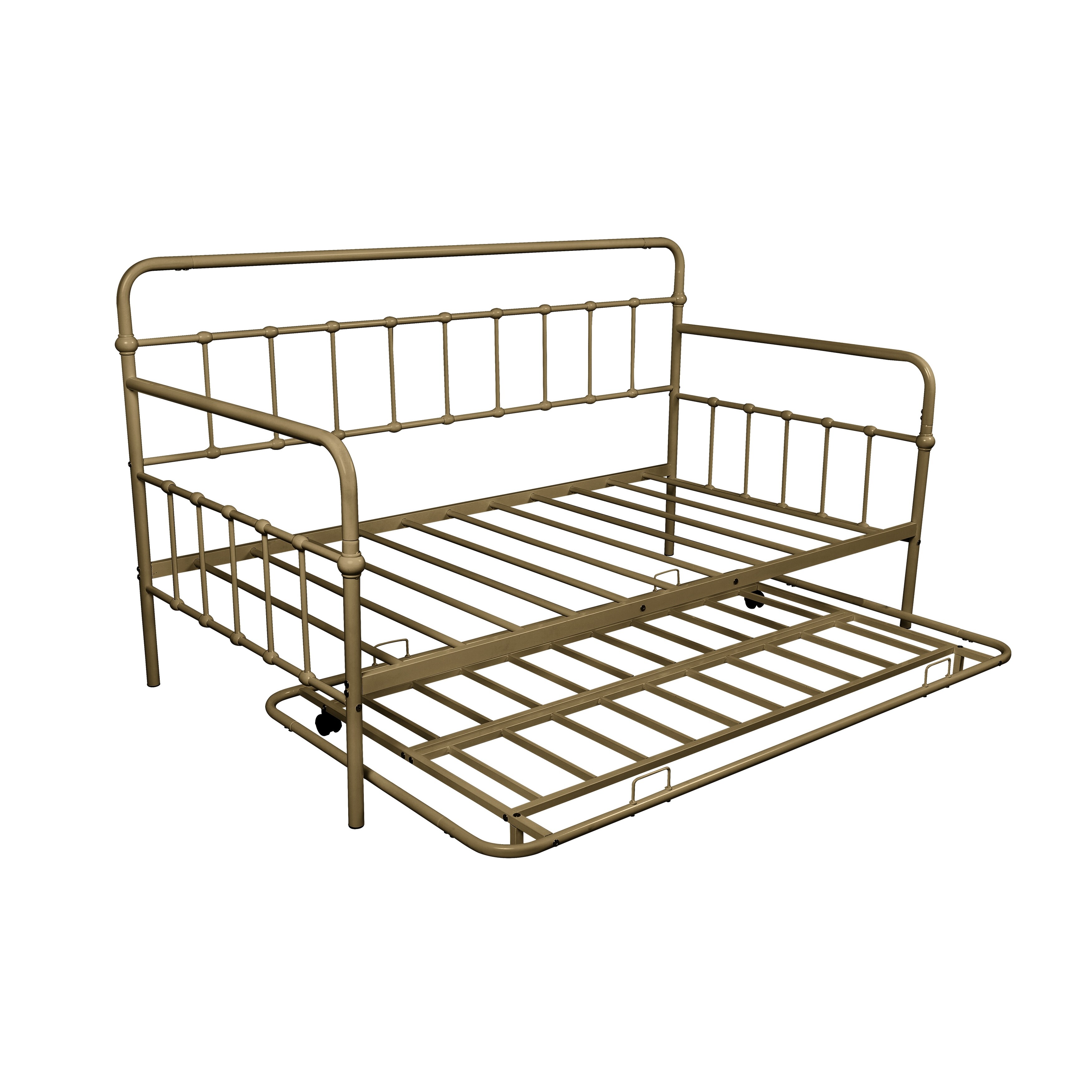 Modern Simple Brass Metal Daybed with Trundle 77.4 L 41.06 W 43.31 H 60.44LBS Bed Bath Beyond 37306628