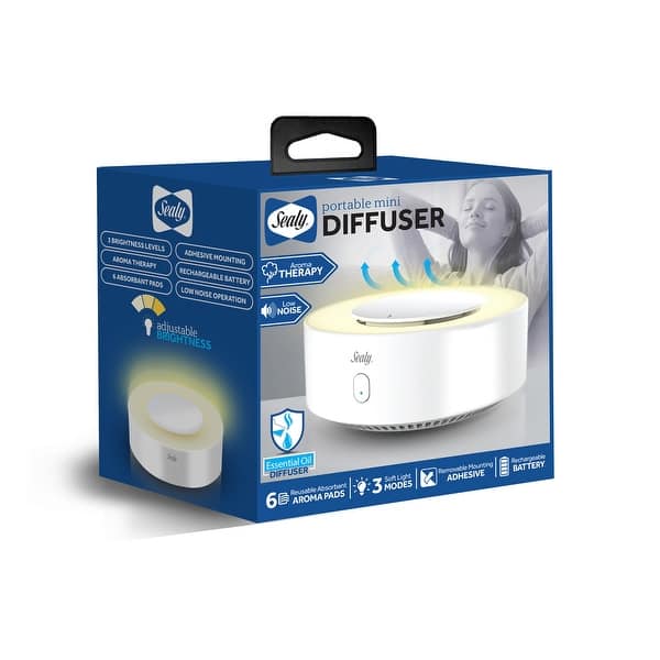 Sealy Portable Mini Essential Oil Diffuser w/ Adhesive Mounting (DF-100 ...