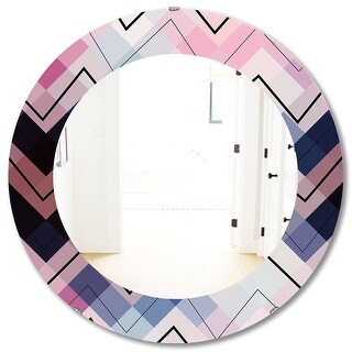 Designart 'Geometric Cream Block I' Printed Modern WallMirror ...