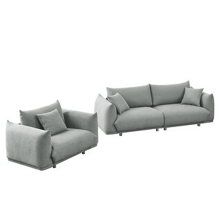 3-seater Milano Couch & Removable Cushion Singe Sofa w/ 3 Pillows, Grey ...