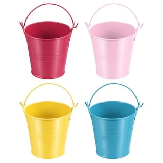 4Pcs 3"x3" Small Metal Bucket Colorful Mini Buckets with Handles ...
