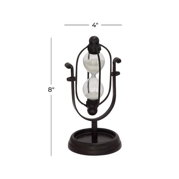 Glass Hourglass Sand Timer with Rotating Stand - Brass, Black, Silver ...