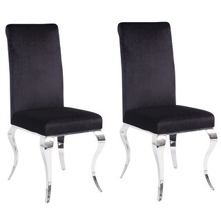 Black and Chrome Tight Back Side Chairs (Set of 2) - Bed Bath & Beyond ...