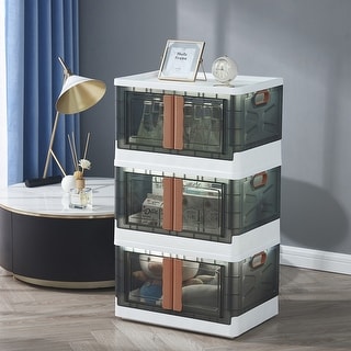 Folding Storage Bin,Storage Cabinet with Lids and Wheels - Bed Bath ...