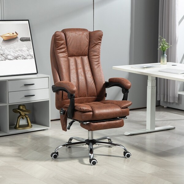 Vinsetto linen fabric adjustable heated massage recliner office chair store
