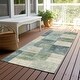 Machine Washable Indoor/ Outdoor Contemporary Blocks Chantille Rug ...