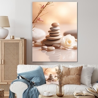 Designart "Spa Serenity Zen Stones Delicate Balance Cairn I" Spiritual ...