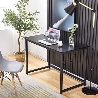 Small Writing Study Table Modern Simple Style with Metal Frame - Bed ...
