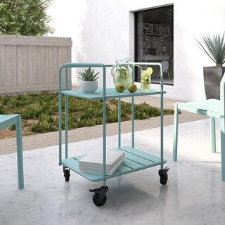 Outdoor/Indoor Cart 4 Wheels and 2 Slatted Shelves - Bed Bath & Beyond ...