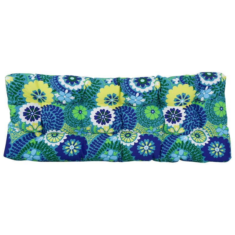Tufted Indoor/Outdoor Bench Cushion (Multiple widths from 46 to 60 inch ...