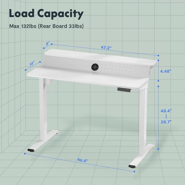 FlexiSpot 2-Tier Height Adjustable Electric Home Office Computer Desk ...
