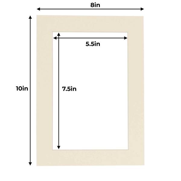 8x10 Mat for 6x8 Photo - Textured Cream Matboard for Frames Measuring 8 ...