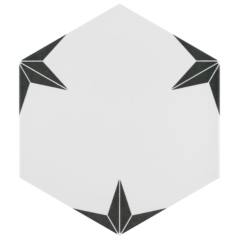Merola Tile Stella Hex Day 8-5/8" x 9-7/8" Porcelain Floor and Wall ...