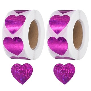 1000Pcs Shiny Love-Shaped Stickers 1 Inch Self-Adhesive Label - Bed ...