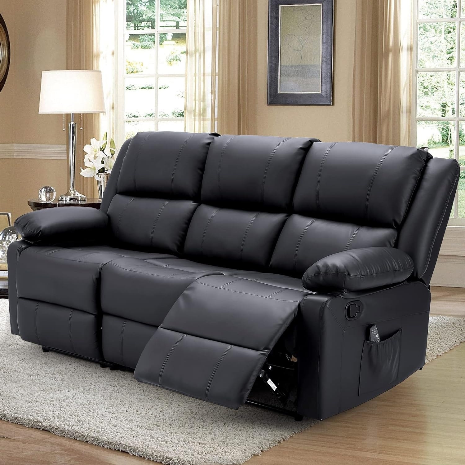 AECOJOY 3 Seater Reclining Sofa with Heat and Massage Function On Sale Bed Bath Beyond 37764861