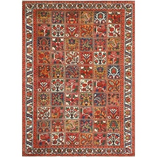 Fine Vintage Bakhtiari Khadijah Red/Ivory Rug - 7'1" x 9'8" - Bed Bath ...
