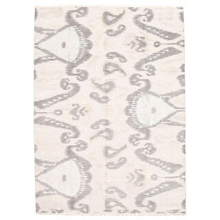 ECARPETGALLERY Hand-knotted Tangier Light Grey Wool Rug - 9'0 x 12'3 ...