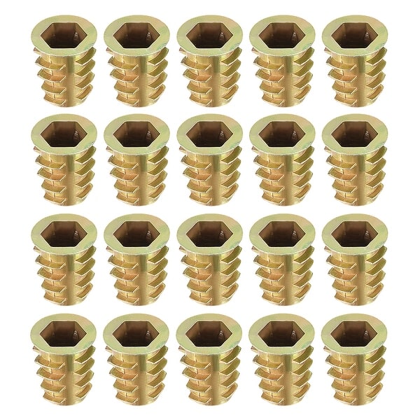 Threaded Insert Nuts Hex Socket M10 Internal Thread 20mm Length 20pcs ...
