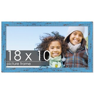 18x10 Shabby Chic / Farmhouse Blue Wood Picture Frame - UV Acrylic ...