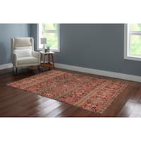 Julian Machine Washable Raspberry and Ivory Area Rug - On Sale - Bed ...