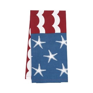 Red, White and Waves Cotton Kitchen Towel - Bed Bath & Beyond - 40215656