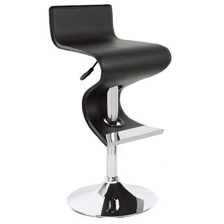 Modern Z Shape Bar Stool with 30" Adjustable Hydraulic Height Faux ...