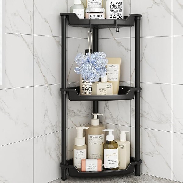 Corner Shower Caddy 3 Tier Rustproof Floor Standing Shower Organizer 10.43 D x 10.43 W x 27.17 H Bed Bath Beyond 42004343
