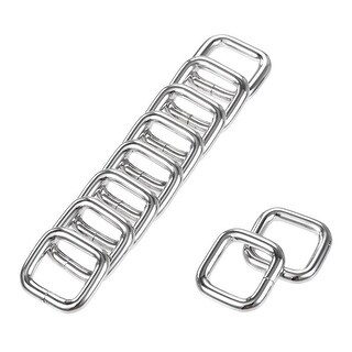 Metal Rectangle Ring Buckles 14x13mm for Bags Belts DIY 20pcs - Silver ...