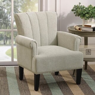 Rivet Tufted Polyester Sofa Chair for Bedroom Office, Cream - Bed Bath ...