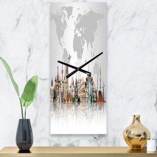 Designart 'Famous Monuments Across World' Modern Large Wall Clock - Bed ...