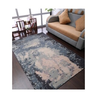 Hand Knotted Wool Area Rug Abstract Multicolor N00804 - Bed Bath ...
