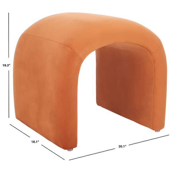 SAFAVIEH Kibo Curved Waterfall Velvet Ottoman. - Bed Bath & Beyond ...