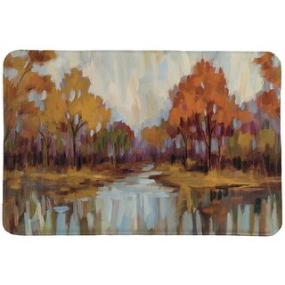 Laural Home Fall Aquarelle Purple Memory Foam Rug - Bed Bath & Beyond ...