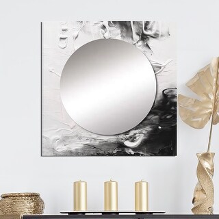 Designart "White Twist Watercolor IV" Abstract Painting Wall Mirror ...