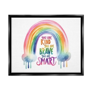 Stupell Modern Inspirational Rainbow Framed Floater Canvas Wall Art ...