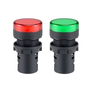 2Pcs Indicator Lights, Red & Green LED, Flush Panel Mount 7/8" 22mm ...